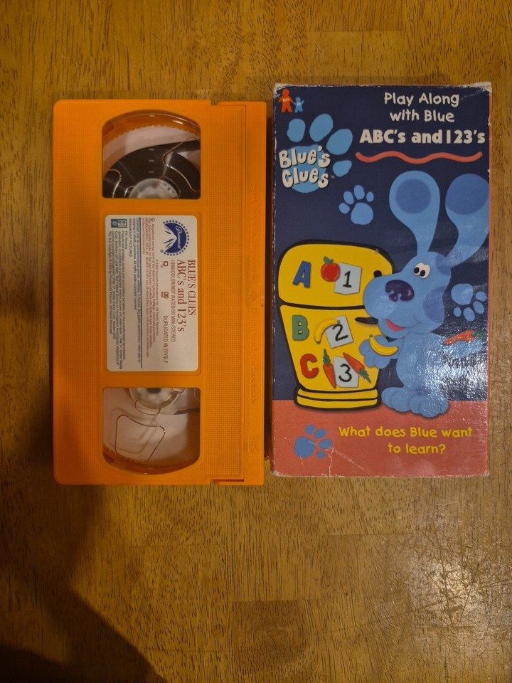 BLUE'S CLUES Play Along with Blue ABC's and 123's VHS Video Tape 1999 ...