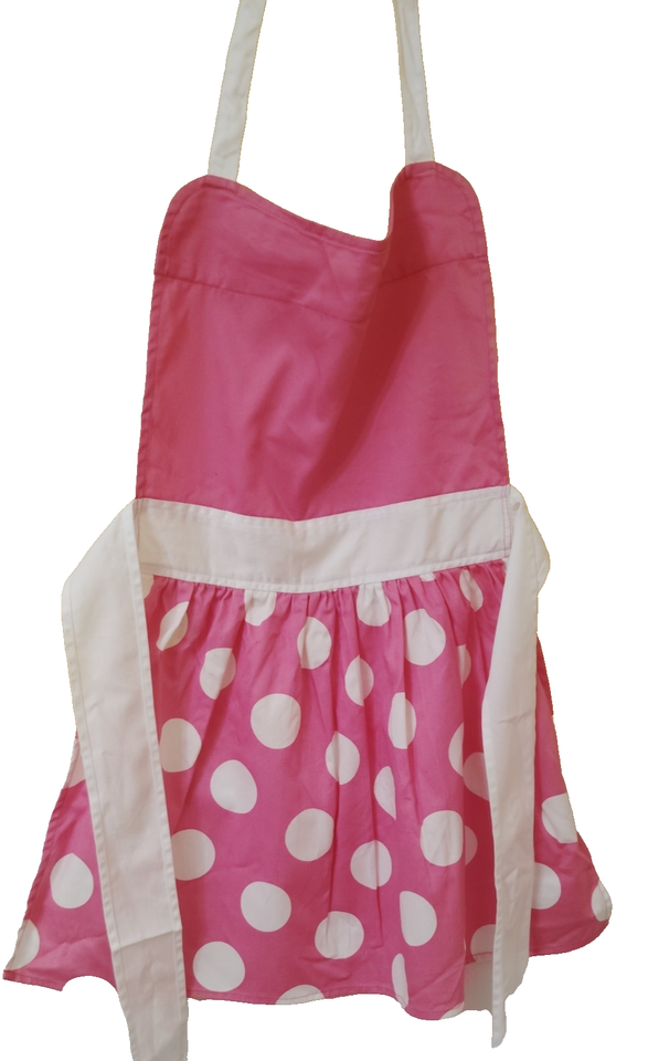 Disney Store Mini Mouse Apron Pink and White polka dots with adjustable ...