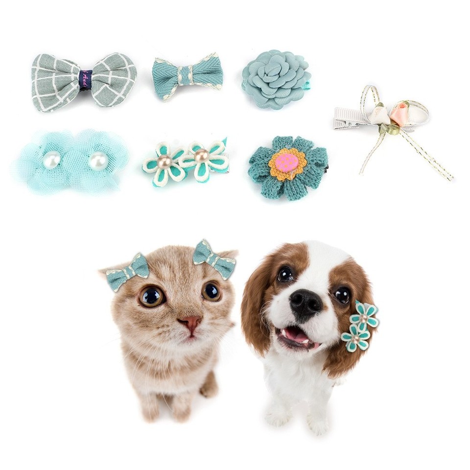 7x Cloth Exquisite Compact Gift Box Pet Hair Clip Hairpin Headwear ...