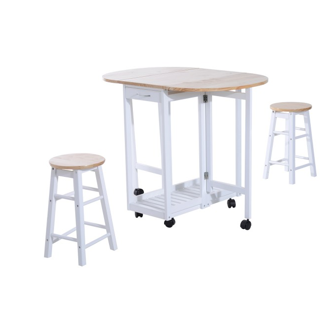 Kitchen Dining Table and Chairs Small Folding Set Drop Leaf Breakfast ...