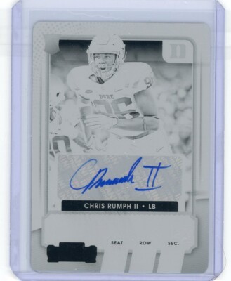 2021 Contenders Draft Picks CHRIS RUMPH II 1/1 Autograph Plate Chargers ...
