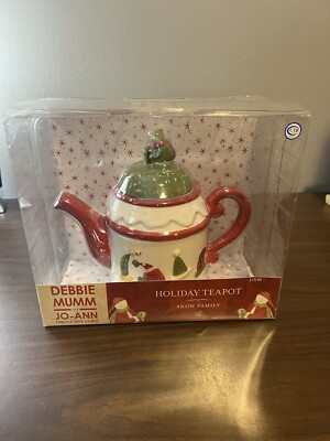 Debbie Mumm Holiday Teapot Snow Family 2007 Christmas 7.75 in | eBay