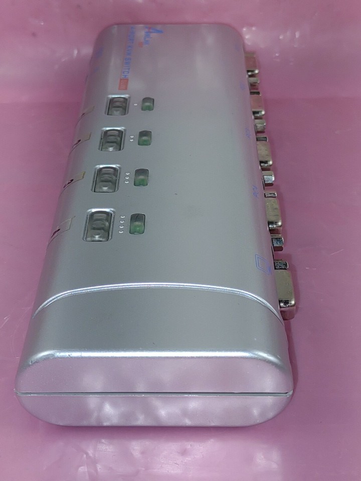 Airlink101 4-RS-232 Serial Interface & Keyboard/Mouse Ports Slim KVM ...