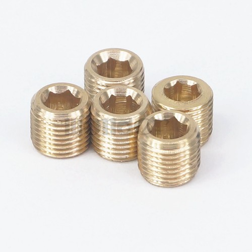 5pcs M6x0.75 male Brass Countersunk Plug Internal hex head socket Pipe ...