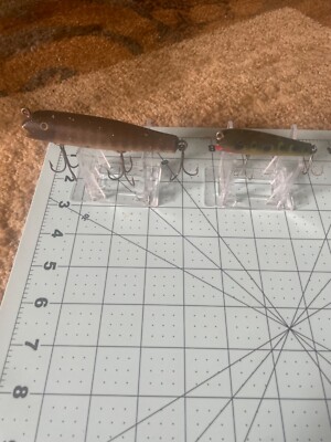 2x Creek Chub darter Vintage Fishing Lures frog pattern pikeScale rare ...