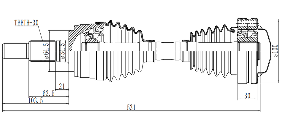 CV Axle Shaft 7P5407271A 95834903802 For Porsche Cayenne 958 2011-2018 ...