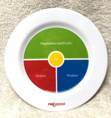 REAL APPEAL PORTION PLATE weight control loss healthy eating melamine ...