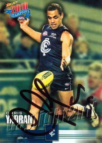 Signed 2010 CARLTON BLUES AFL Card CHRIS YARRAN | eBay