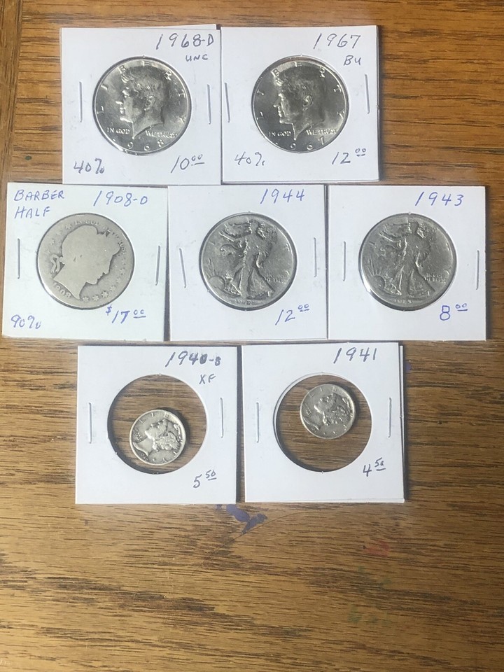 7 coin lot, Vintage U.S. silver coins, proof types, and valuable SILVER ...