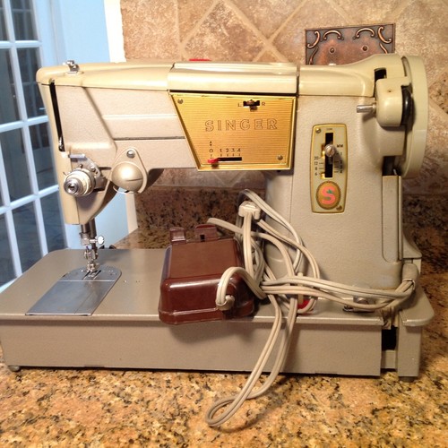 Vintage Singer 328K Sewing Machine Style-o-Matic Heavy Duty w/ pedal | eBay