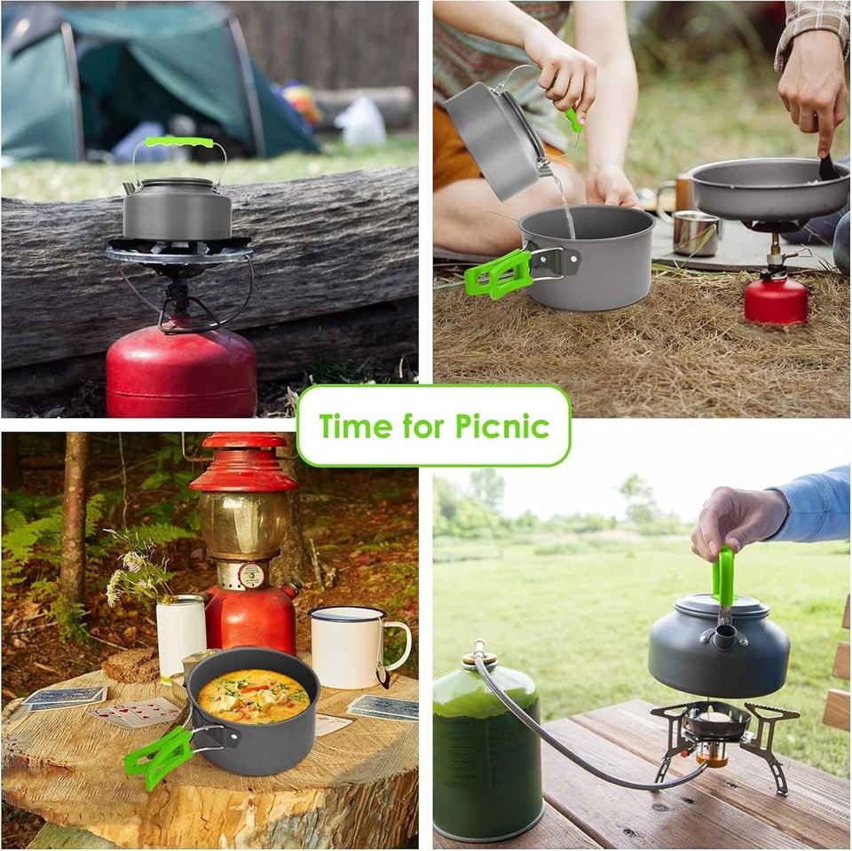 Portable Outdoor Camping Cookware Backpacking Hiking Cooking Pot Pans ...