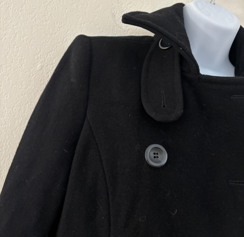 Alpha Industries Olivia Peacoat XS Black Wool Blend Lined Double ...