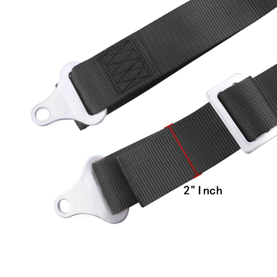 2X Black 2in 4-Point Racing car Harness Quick Release Seat Belt w ...