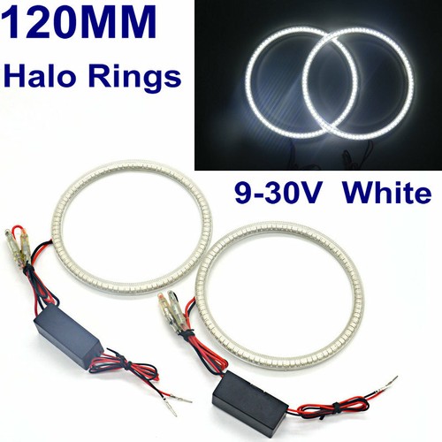 Pair 120MM Halo Rings LED Angel Eyes SMD LED Xenon White Daytime ...