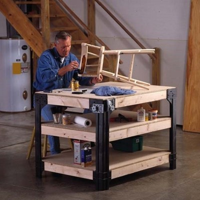 Heavy Duty Work Bench Table Workbench Kit Tool Storage Garage Workshop ...