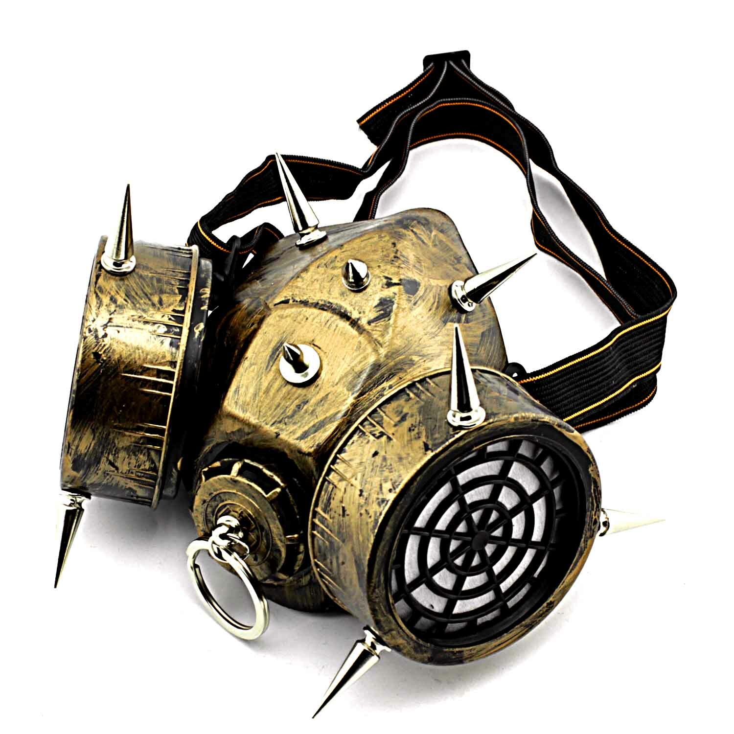 Gold Steampunk Gas Mask Goggles Women/Men Cosplay Halloween Costume ...