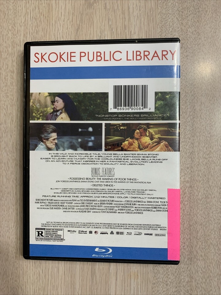 POOR THINGS BLU RAY 2024 PLAYS GREAT 3 ACADEMY AWARDS BEST ACTRESS EMMA ...