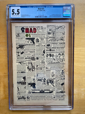 MAD #21 CGC 5.5 (EC Comics 1955) 1st Alfred E. Neuman cover! Golden Age ...