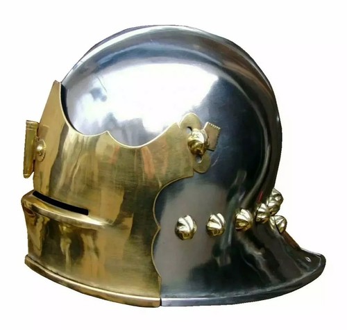 Medieval German Sallet helmet Brass and steel German warrior helmet ...