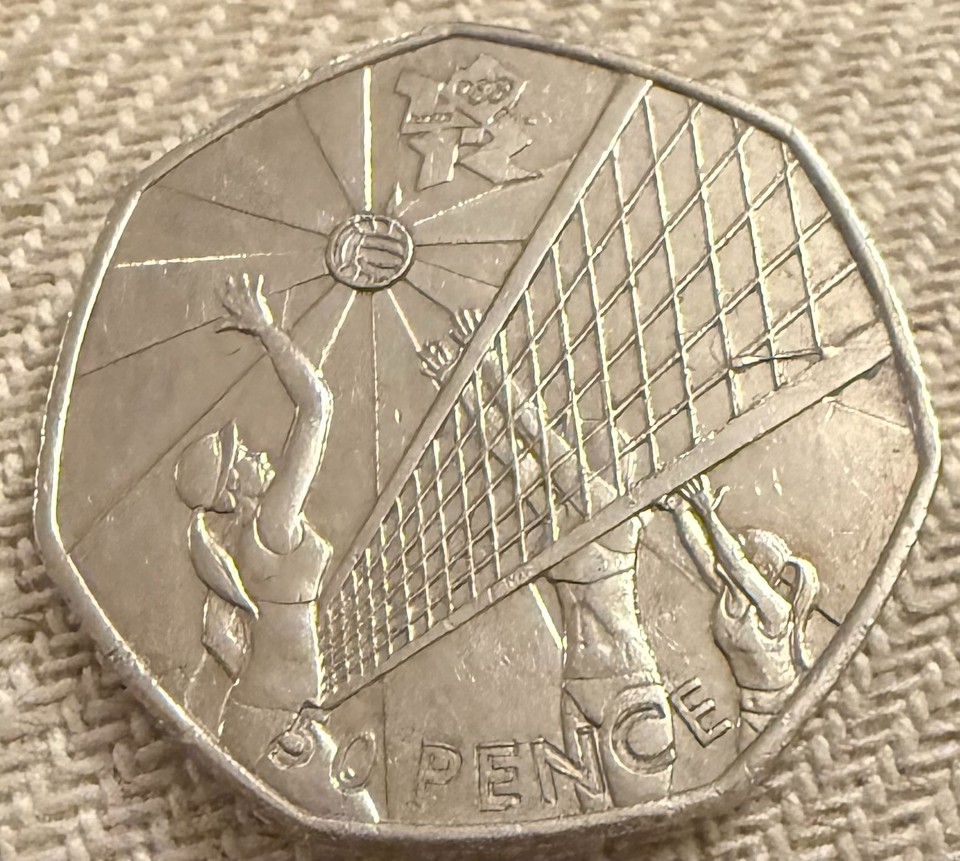 2011/12 Olympics Volleyball 50p Fifty Pence - MINT ERROR COIN - Die ...