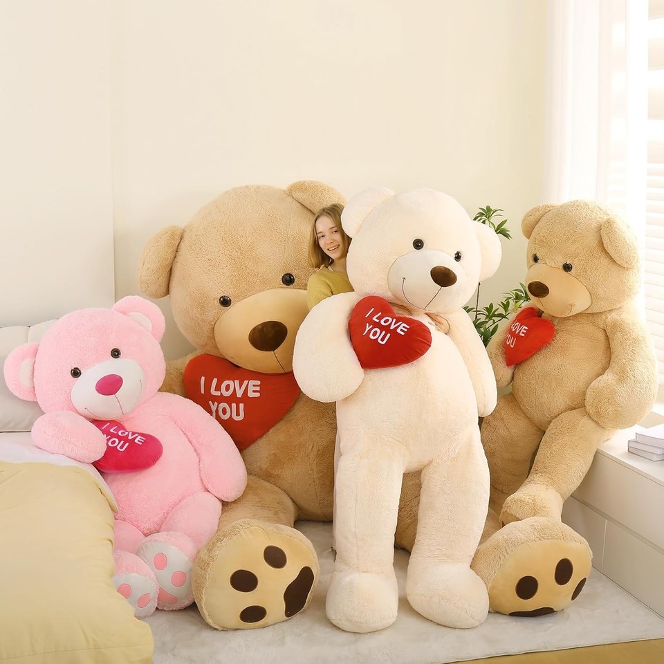 Giant Pink Teddy Bear 150cm – Soft Plush Cuddle Cushion, Perfect Gift ...