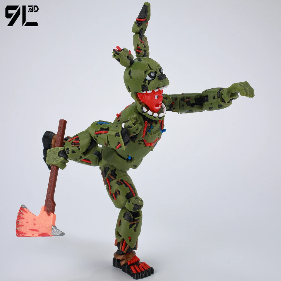 FNAF 3D Printed Freddy Springtrap Action Figure 14cm Poseable Titan13 ...