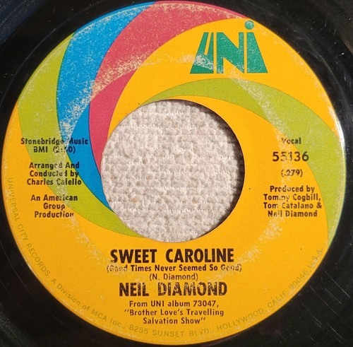 Neil Diamond "Sweet Caroline / Dig In" weak VG | eBay