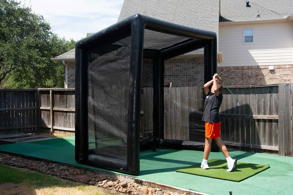 Inflatable Golf Hitting Bay Golf Training Cage Golf Simulator Projector ...