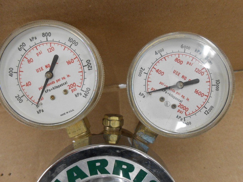 HARRIS CALORIFIC MODEL 92-100 COMPRESSED GAS REGULATOR W/ BRASS SHUT ...