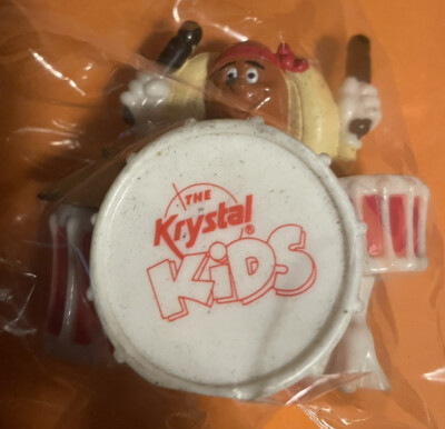 Vintage Rare HTF Krystal Kid Meal Toy Hot Dog Playing Drums Figure | eBay