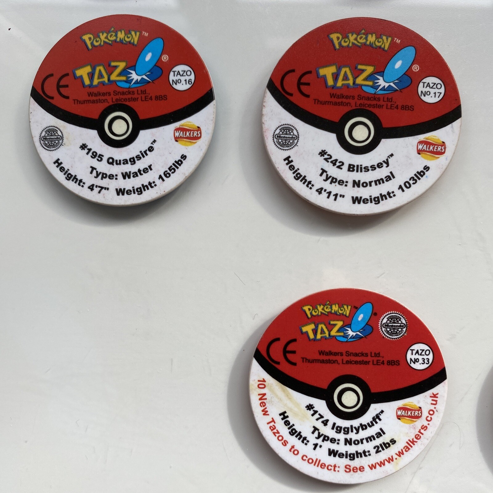 WALKERS POKÉMON TAZOS x 14 - 3D HOLOGRAPHIC - 2,3,6,7,9,12,13,14,17,23 ...