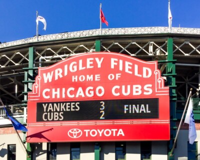 Color 8x10 photo of Chicago Cubs Iconic Red sign outside Wrigley Field ...