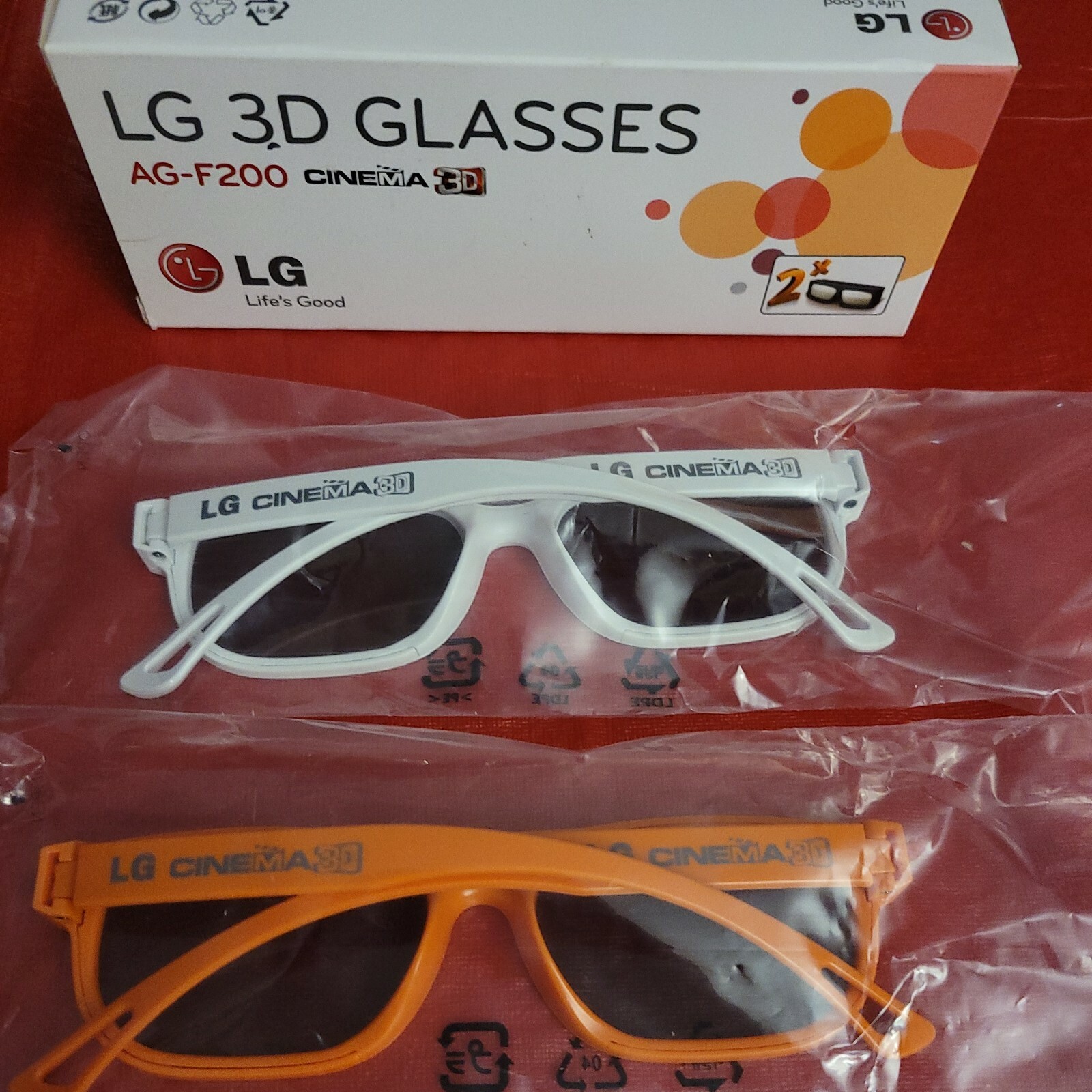 LG AG-F200 Cinema 3D Glasses - For Television Passive Shutter Black for ...