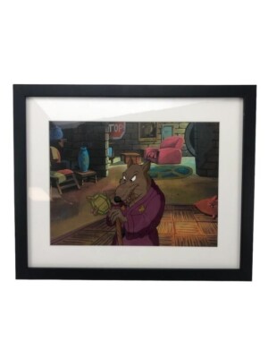 MWS animation cell art TMNT master splinter, framed and matted, w ...