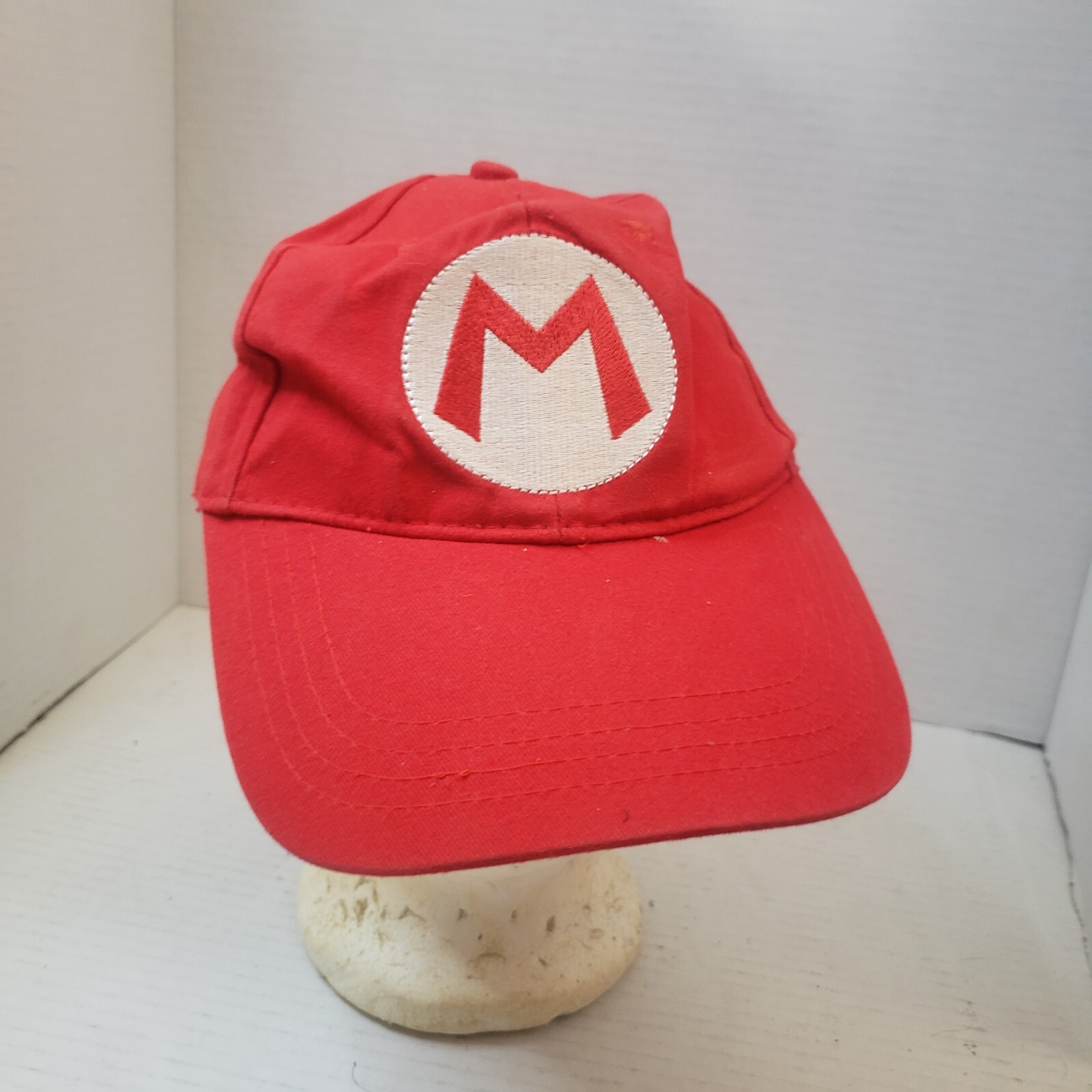 Super Mario Bros Hat Cap Red White letters Adjustable - Gem