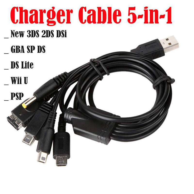 5 In 1 Usb Charging Cable Charger For Nintendo WII U 3DS NDSL XL DSI ...