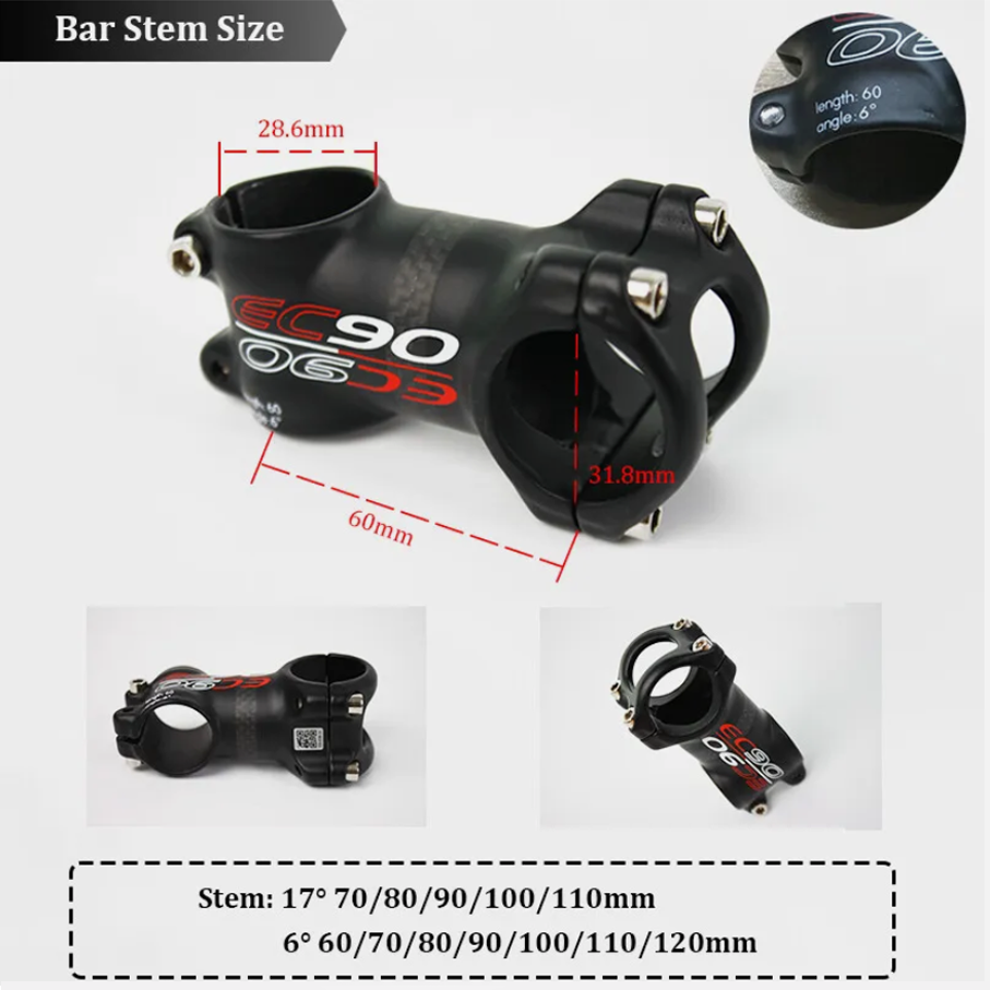 EC90 Handlebars 25.4/31.8mm Carbon Fiber Mountain Road Bike Flat/Riser ...