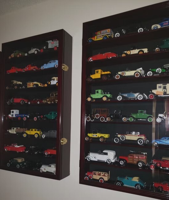 Car Display Case Black 16 Pcs Diecast 1/24 Scale 1:24 Collection Shelf ...