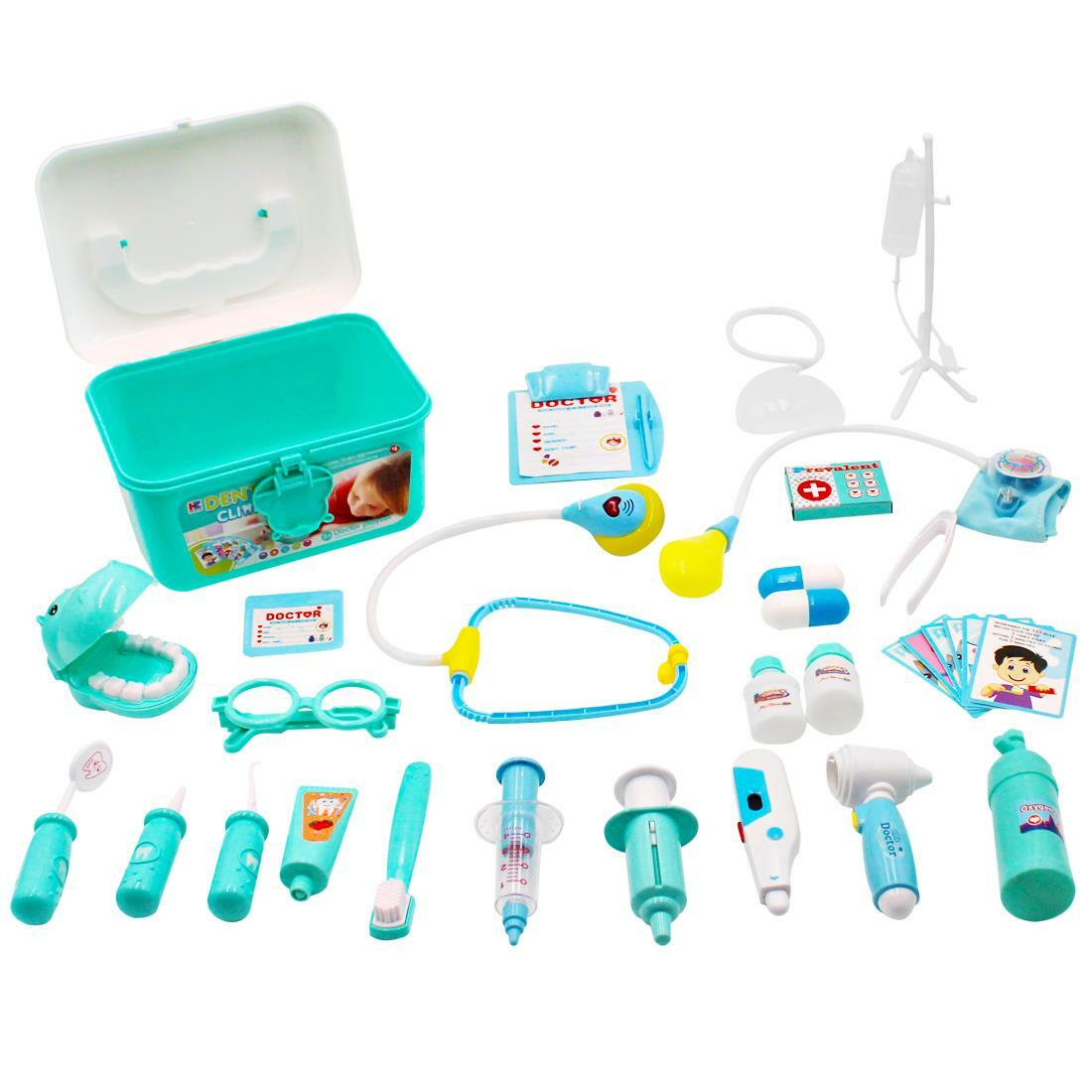 30PCS Role Play Dentist Surgeon Vet Medical Kit w/Light Sound Toys Gift ...