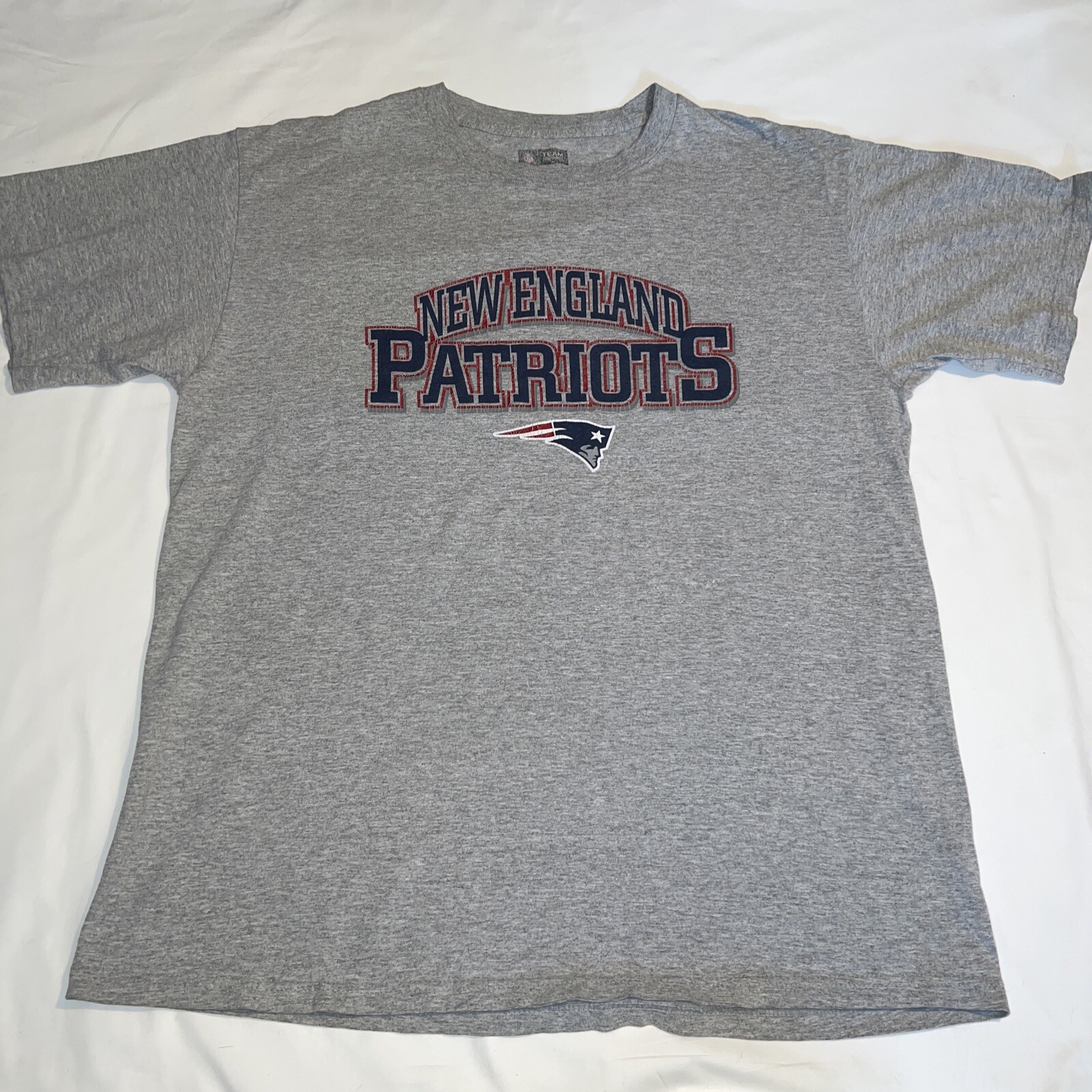 New England Patriots Shirt Mens Large Gray Blue Red NFL Football team ...