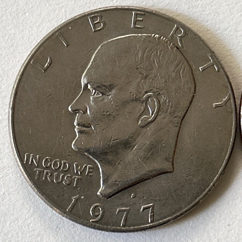 1977-D EISENHOWER LIBERTY ONE DOLLAR - 2 COIN SET Circulated Rare Moon ...