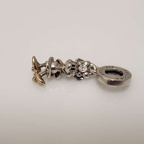 Pandora Sterling 14k Gold 100th Anniver Disney Minnie Diamond Charm ...