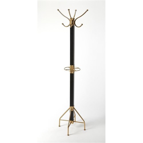 Butler Specialty Company Logan Wood Coat Rack/Tree - Black / Gold ...