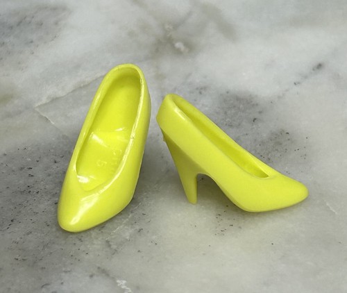 Vintage *Barbie* Shoes ~Neon Yellow Pumps~ 90's Classic High Heels ...