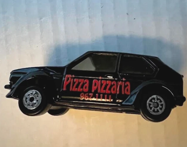 Black Pizza Delivery Car