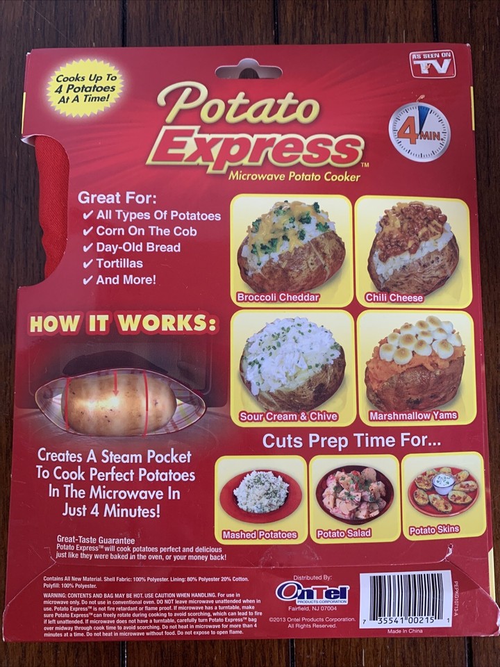 AS SEEN ON TV POTATO EXPRESS MICROWAVE POTATO COOKER IN 4 MINUTES - NEW ...