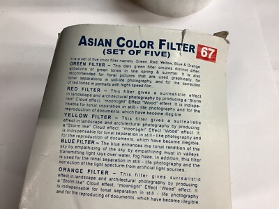 Asian Set of Five 67 mm Color Filters | eBay
