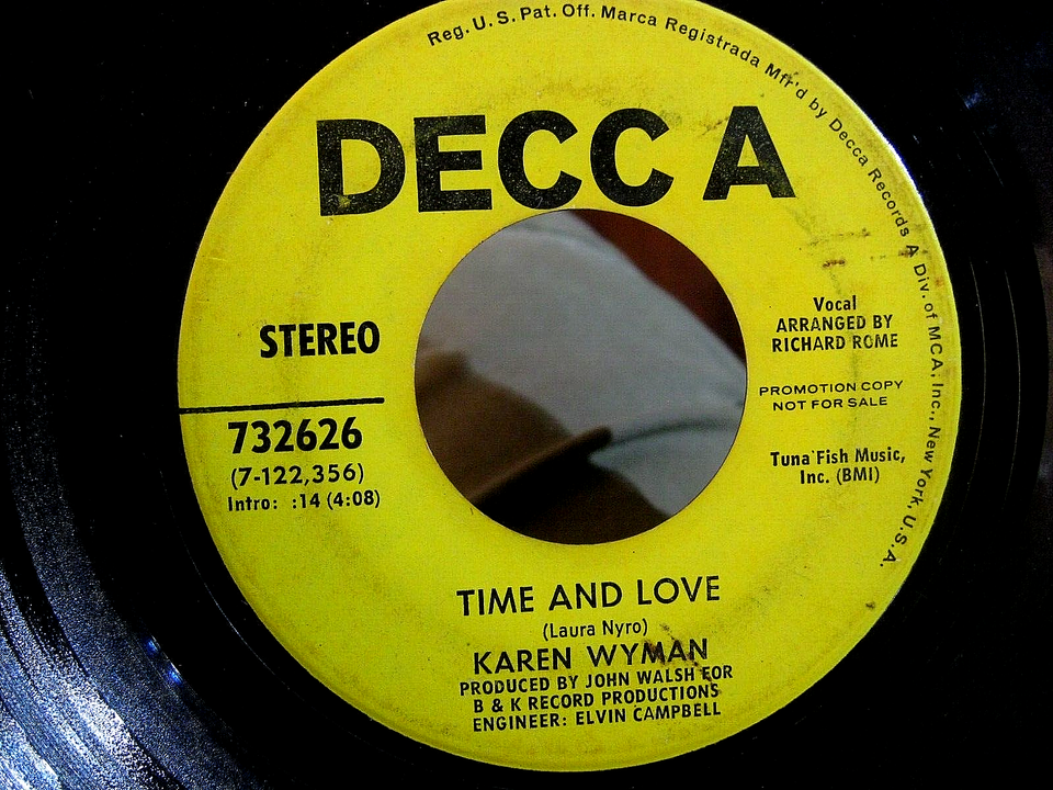 KAREN WYMAN (Laura Nyro) Promo 45 Time and Love / Goodbye Joe Decca ...