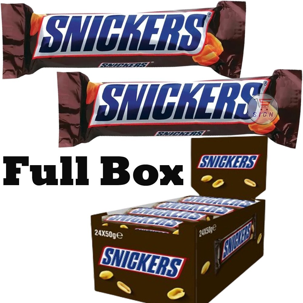 48 Snickers Standard 50g Chocolate Bars Original 2 X 24 for sale online ...