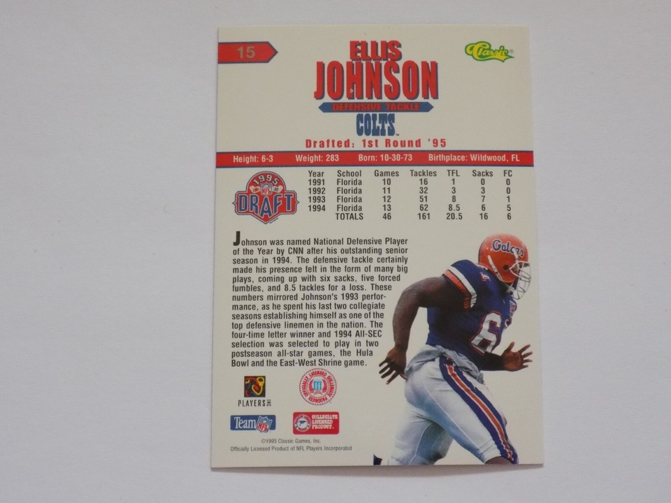 1995 Classic Printers Proof Draft Ellis Johnson Card #15 | eBay